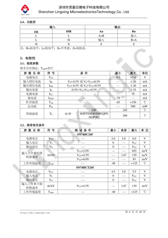 SN74HC245 datasheet page 6
