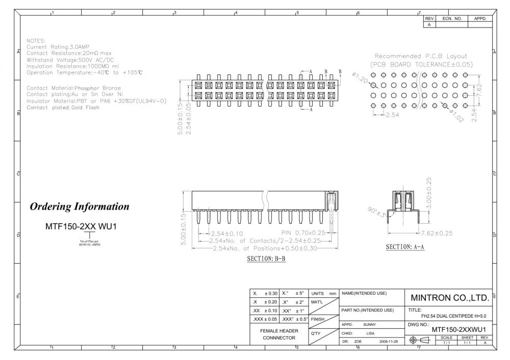 MTF150-205WU1 technical drawing preview