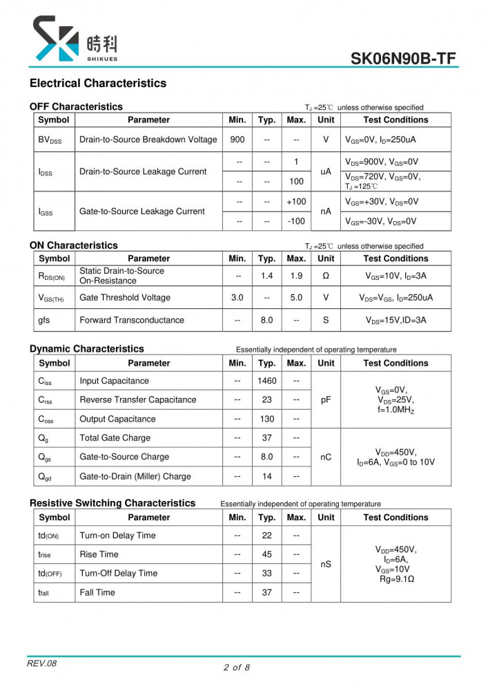 SK06N90B-TF datasheet page 2