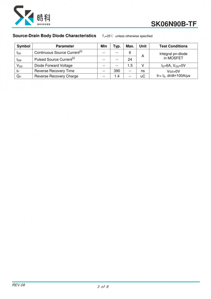 SK06N90B-TF datasheet page 3