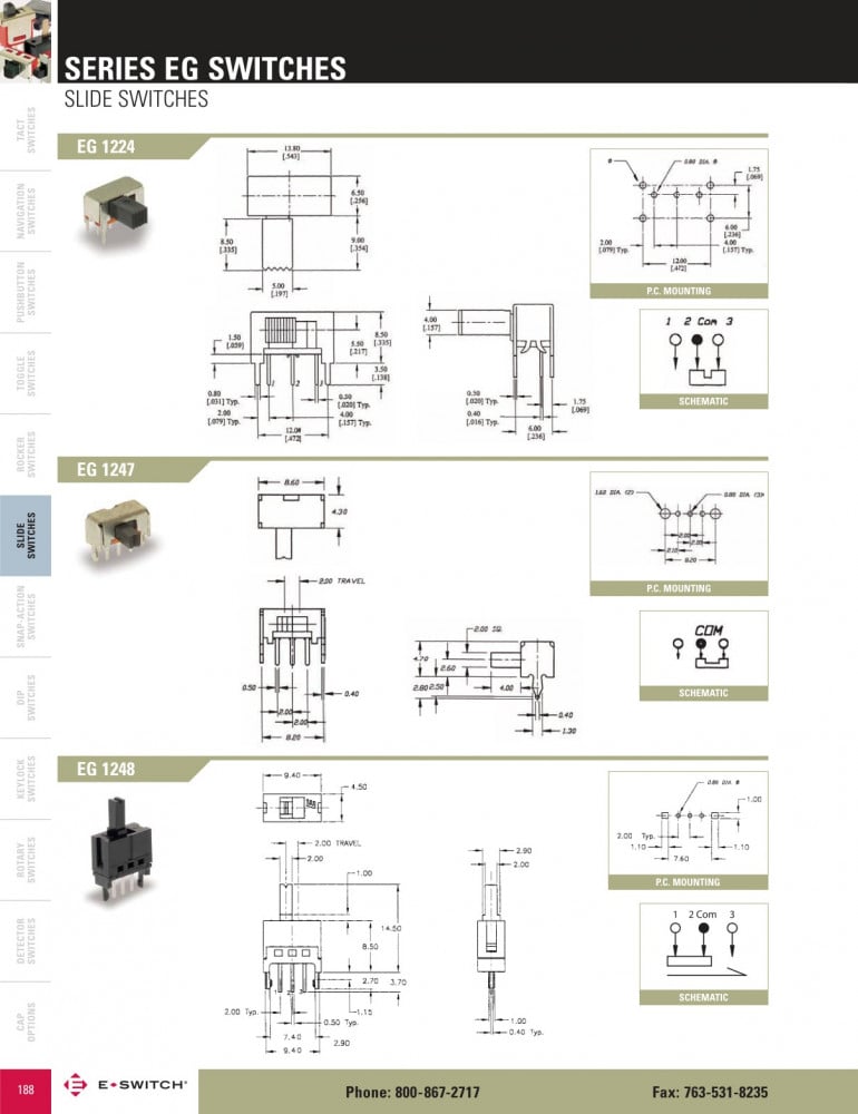 E-Switch EG series datasheet page 3