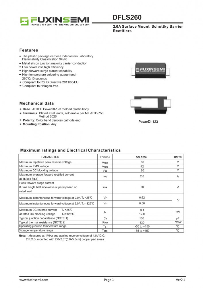 DFLS260 technical document page 1