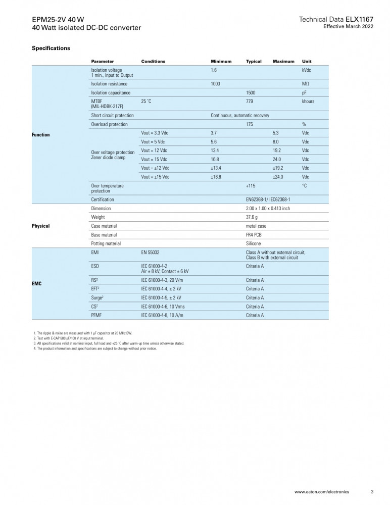 EPM25-2V datasheet page 3