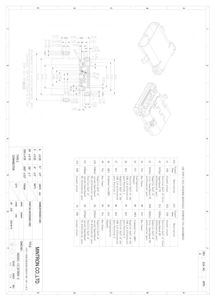 MINTRON 00501-UCAF008-X technical document page 2