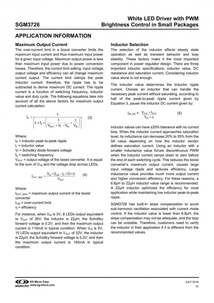 SGM3726 datasheet page 10
