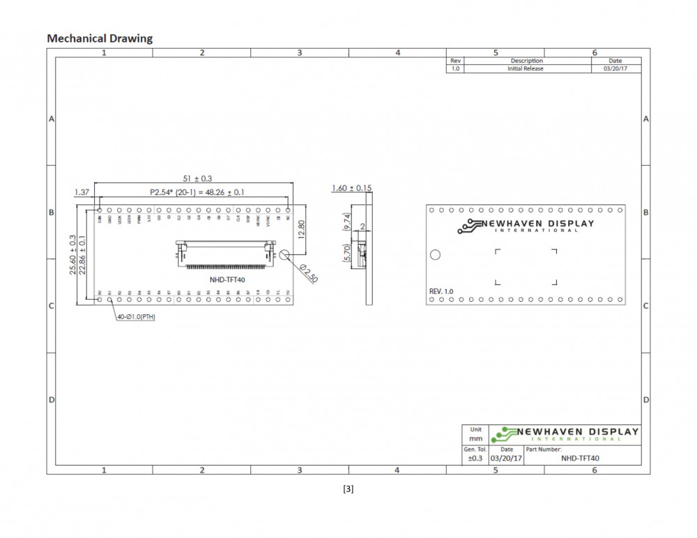 NHD-TFT40 datasheet page 3