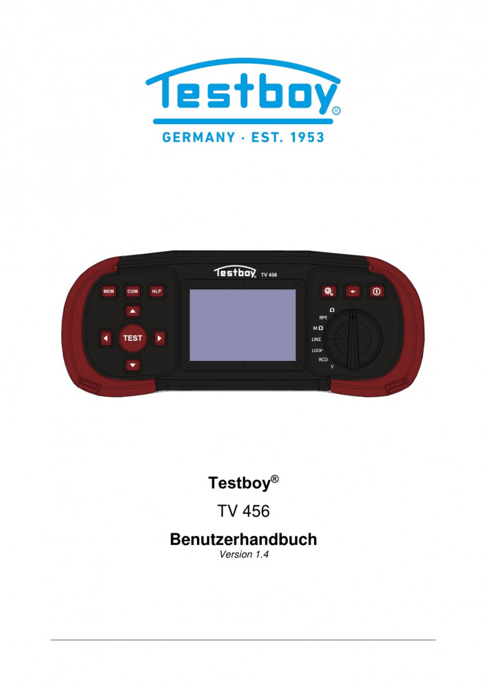 TESTBOY TV 456 manual page 1