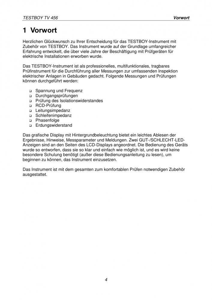 TESTBOY TV 456 manual page 4