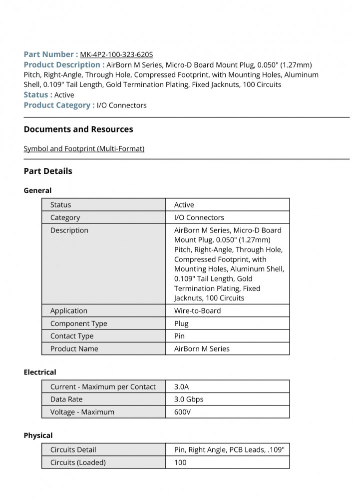 Technical document page 1 for MK-4P2-100-323-620S
