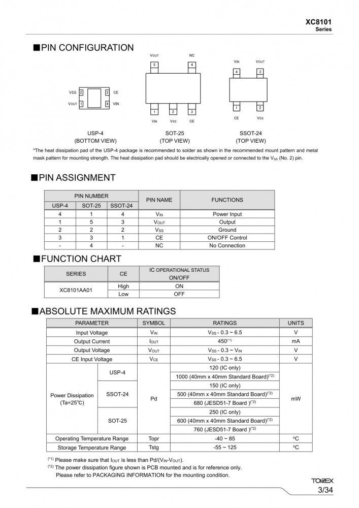 XC8101 datasheet page 3