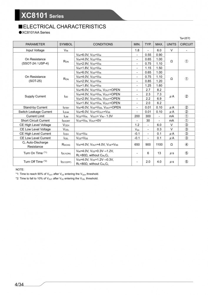 XC8101 datasheet page 4