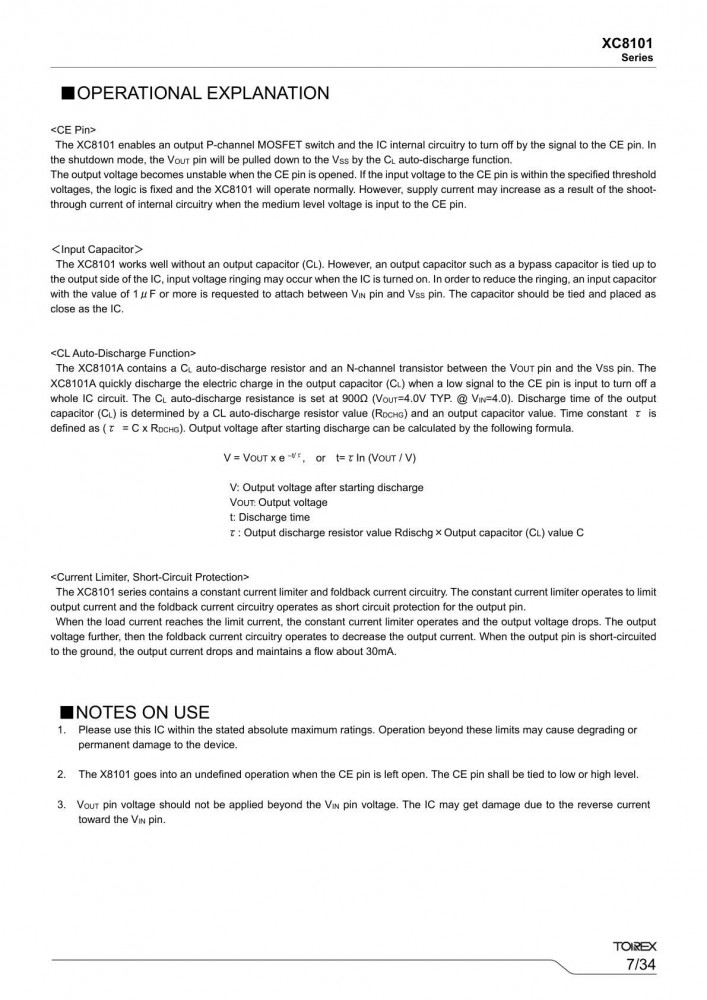 XC8101 datasheet page 7
