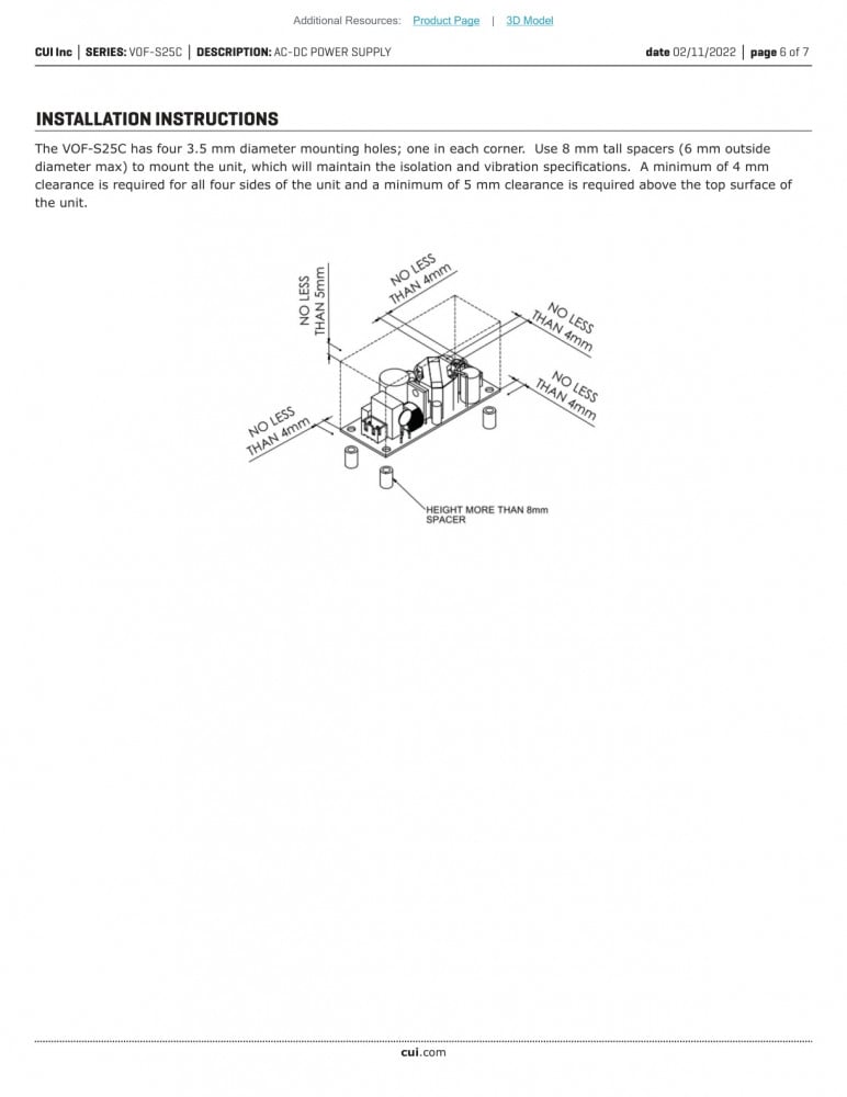 VOF-S25C-12 datasheet page 6