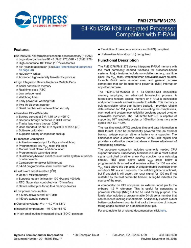 FM31278-G datasheet page 2