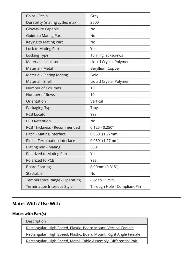Technical document page 2 for VSM-10-10-080-50-00-J1