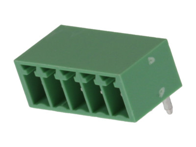 3.50mm Pitch Eurostyle Right-Angle PCB Header, Green Housing, 5 Circuits for sale