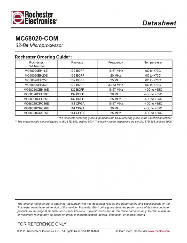 MC68020 technical document page 2