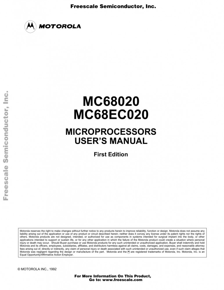 MC68020 technical document page 3