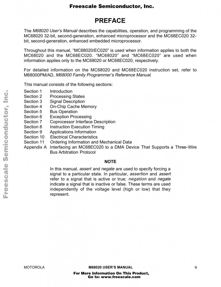 MC68020 technical document page 4