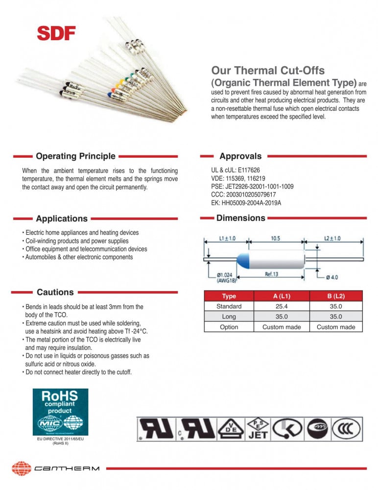 Cantherm thermal cutoff document page 2