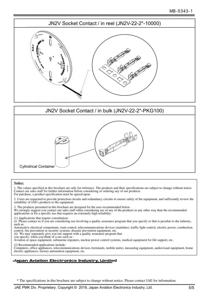 JAE JN1V JN2V datasheet page 5