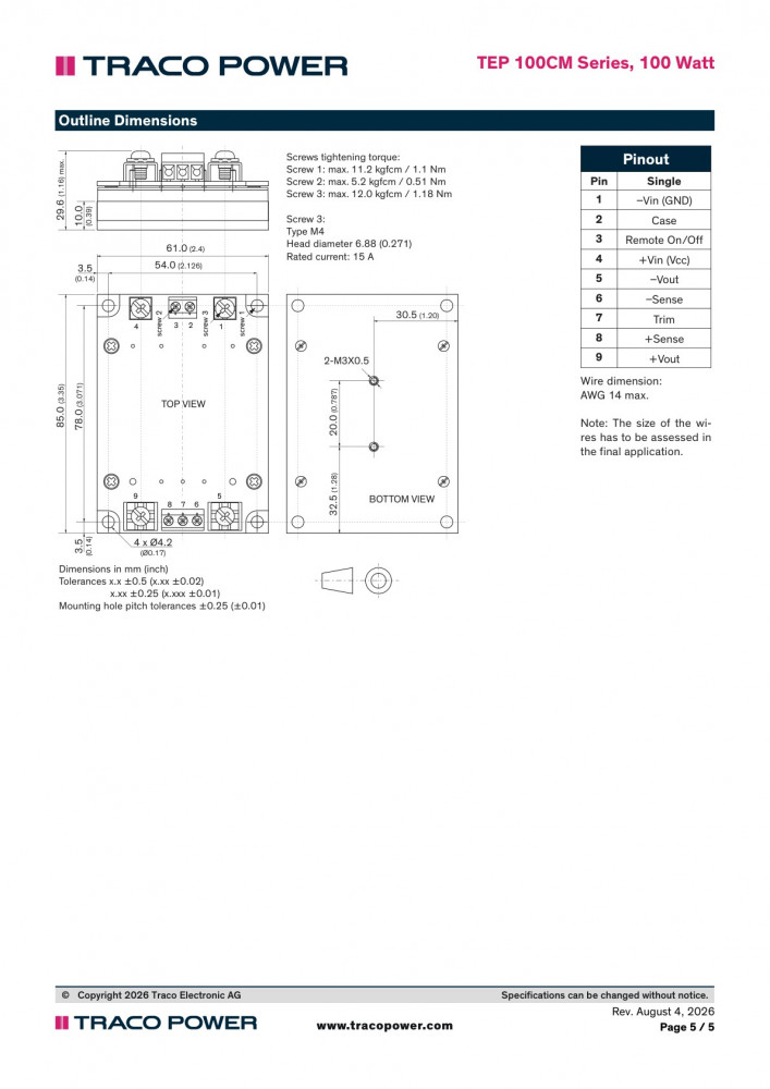 TEP 100CM technical document page 5