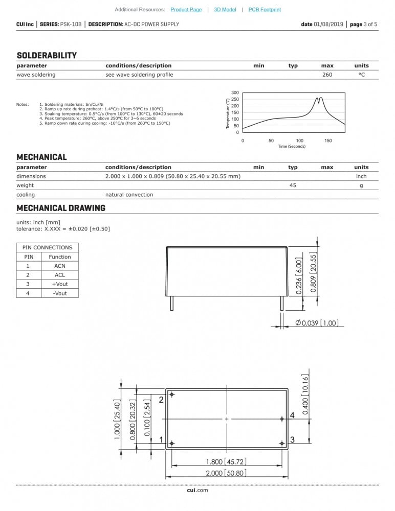 CUI PSK-10B-S12 datasheet page 3