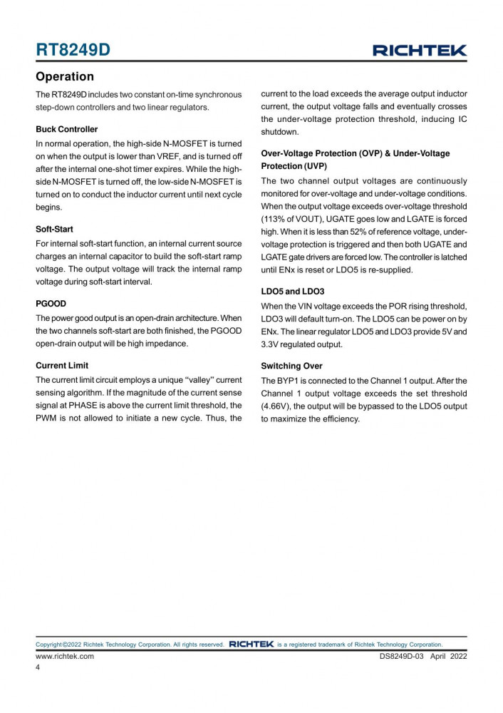 RT8249D datasheet page 4