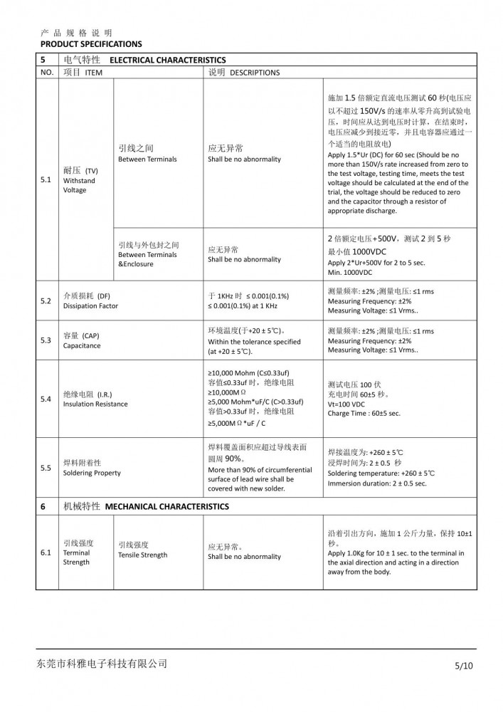 KYET MPB105J2J1501 specification page 5