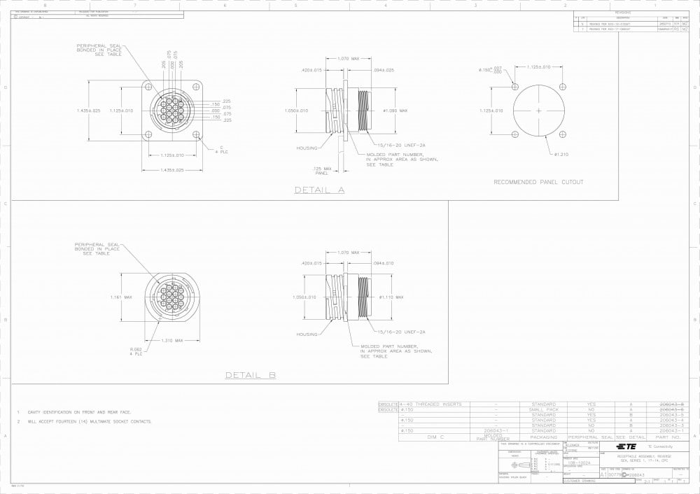 TE Connectivity 206043-1 technical drawing preview