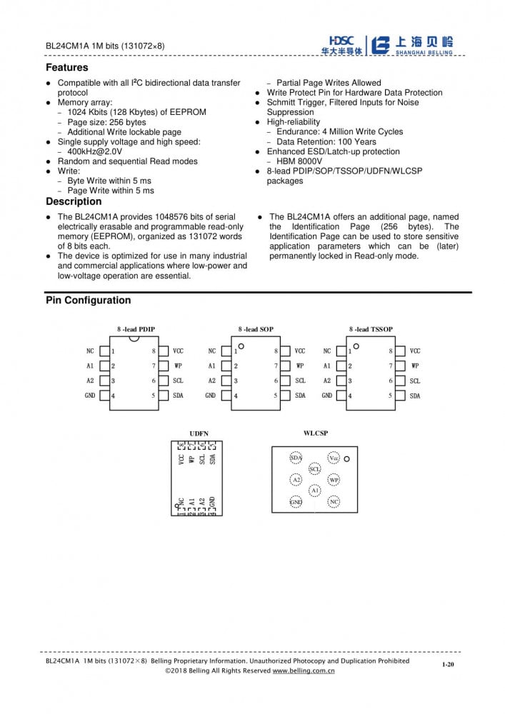 BL24CM1A datasheet page 1