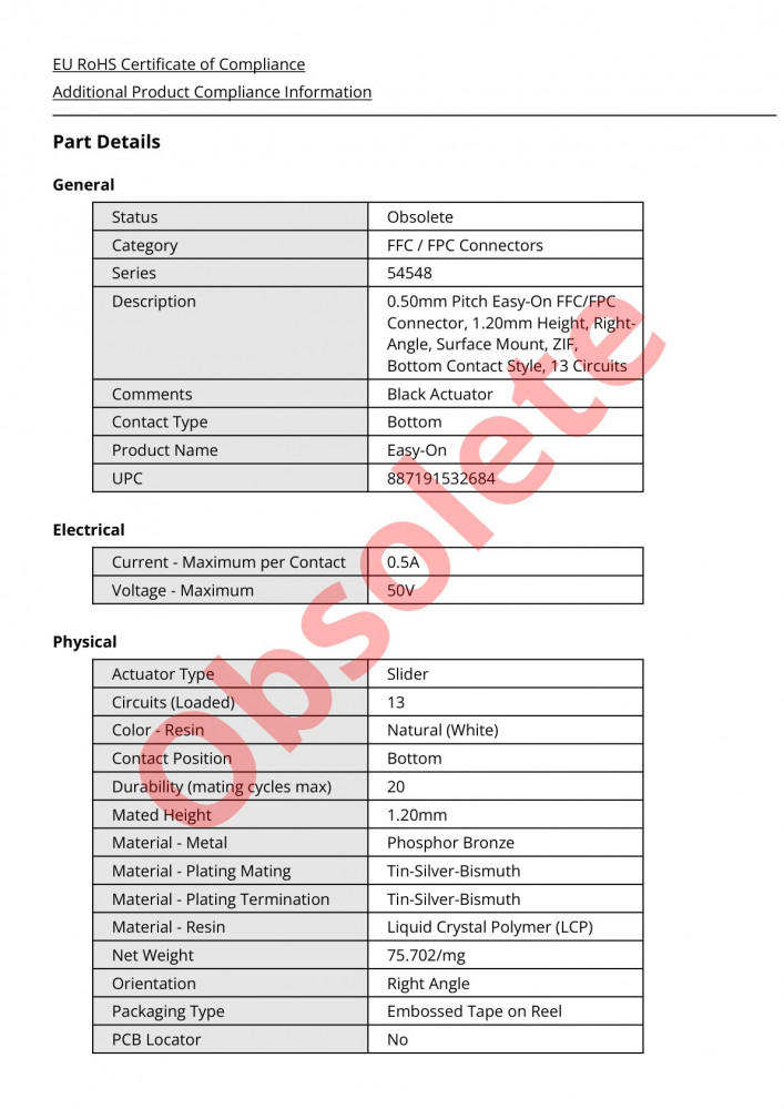 MOLEX 545481333 document preview, page 2
