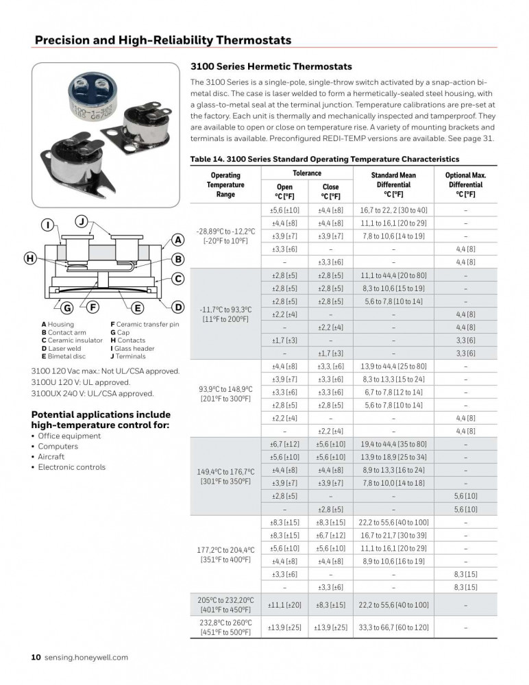 Honeywell thermostat datasheet page 10