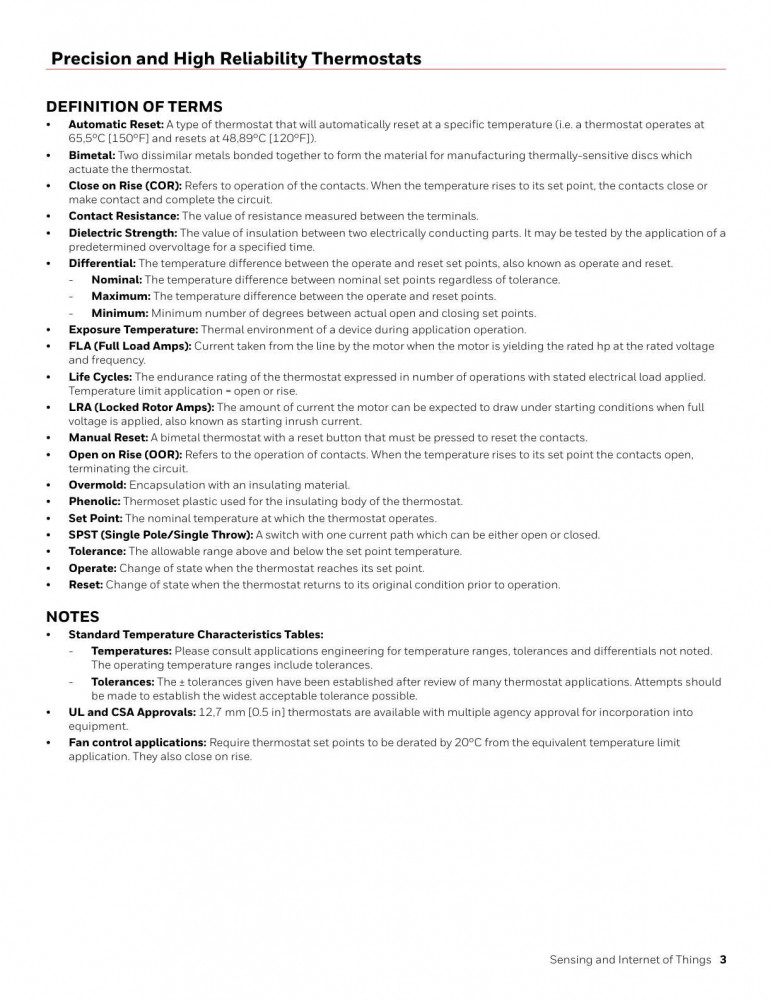 Honeywell thermostat datasheet page 3