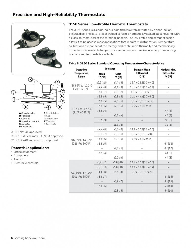 Honeywell thermostat datasheet page 6