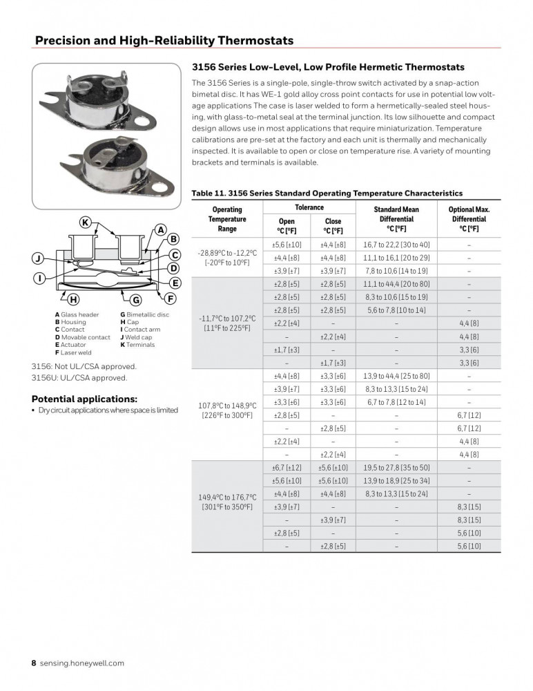 Honeywell thermostat datasheet page 8