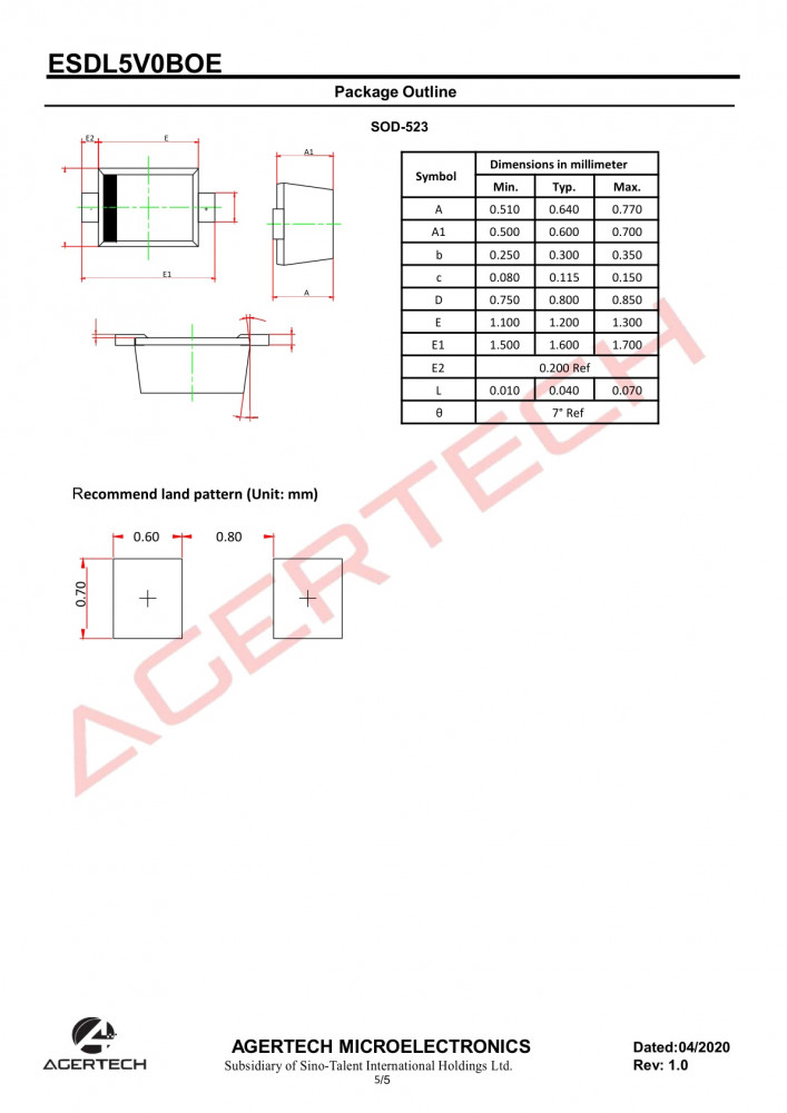 ESDL5V0BOE datasheet page 5