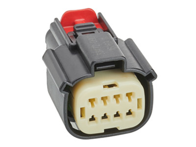 MX150 Mat-Sealed Female Connector Assembly, Single Row, 2 Circuits, Keying Option C, Dark Gray