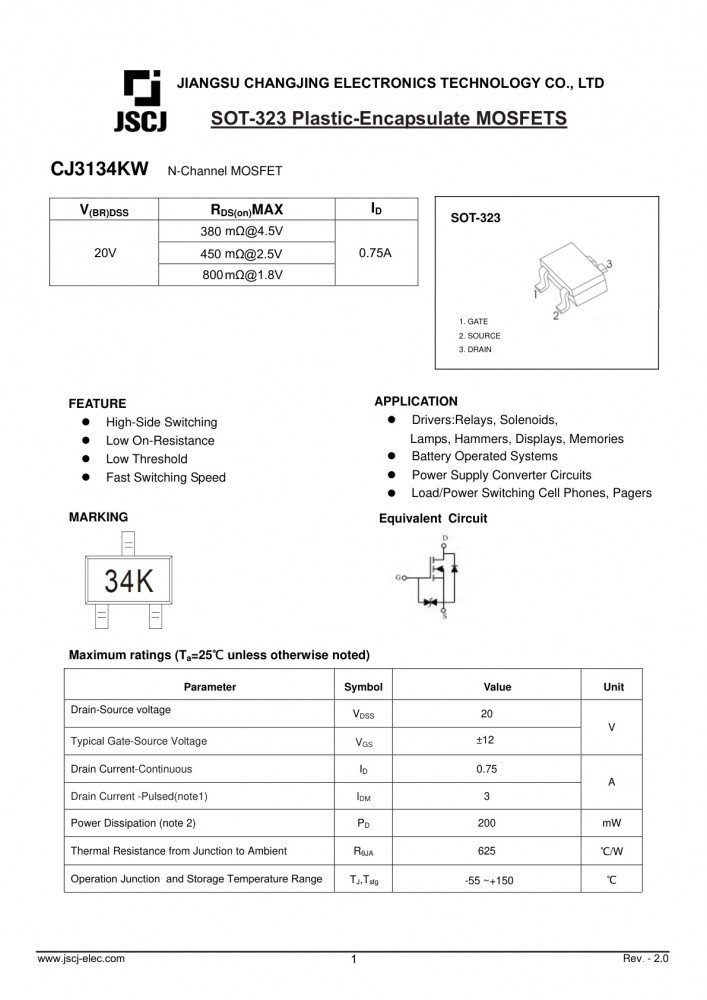 CJ3134KW-HAF datasheet page 1