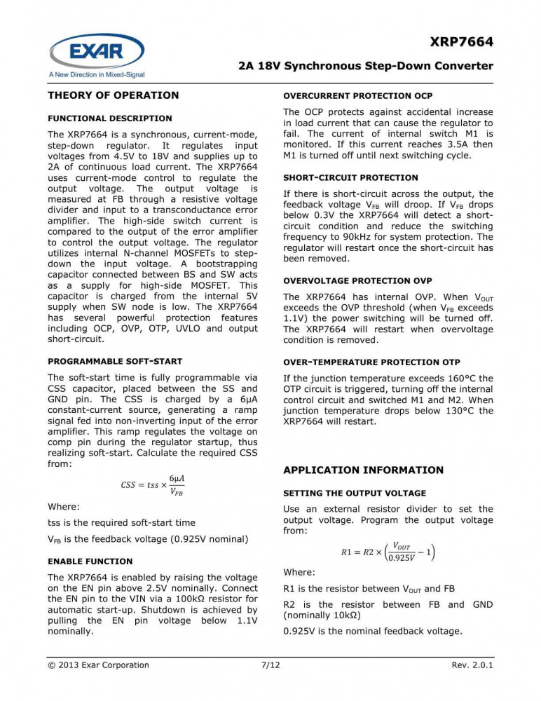 XRP7664 datasheet page 7