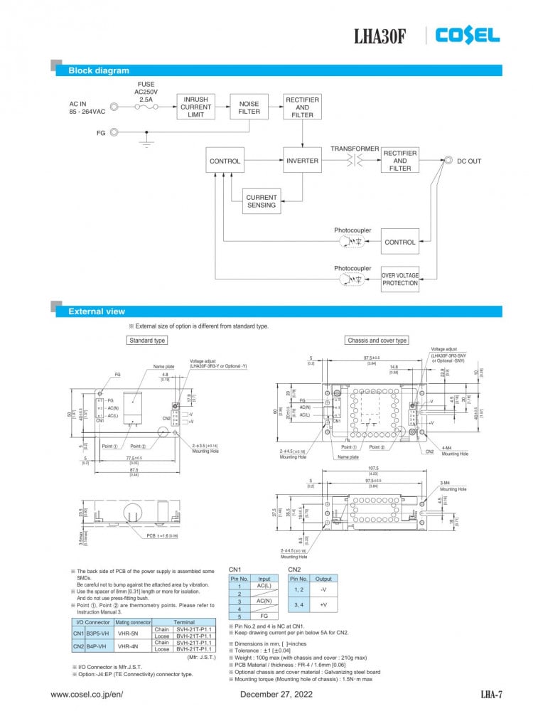 Cosel LHA100F datasheet page 7