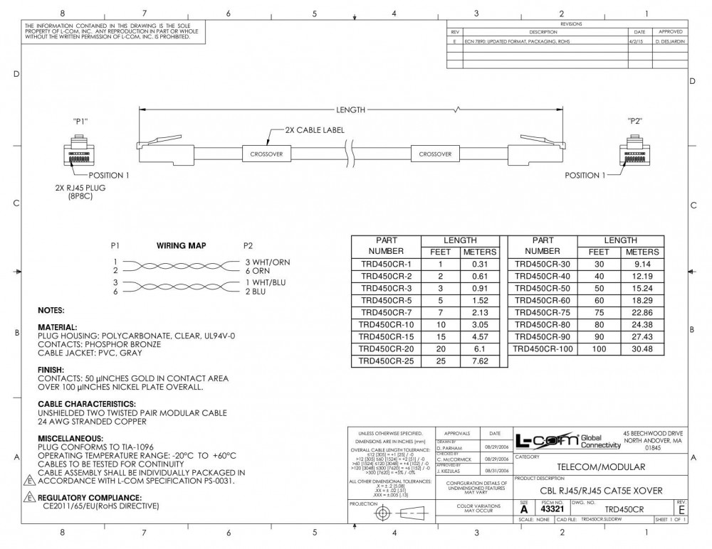 L-com TRD450CR technical document page
