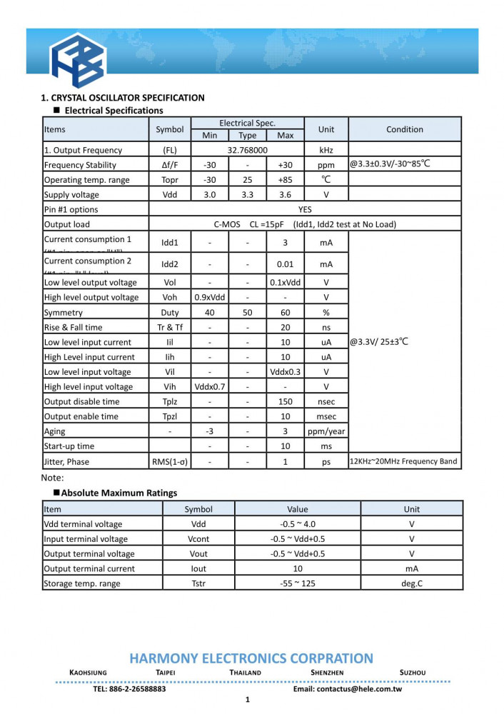 HELE S2H32768KF3CHC-IT datasheet page 4