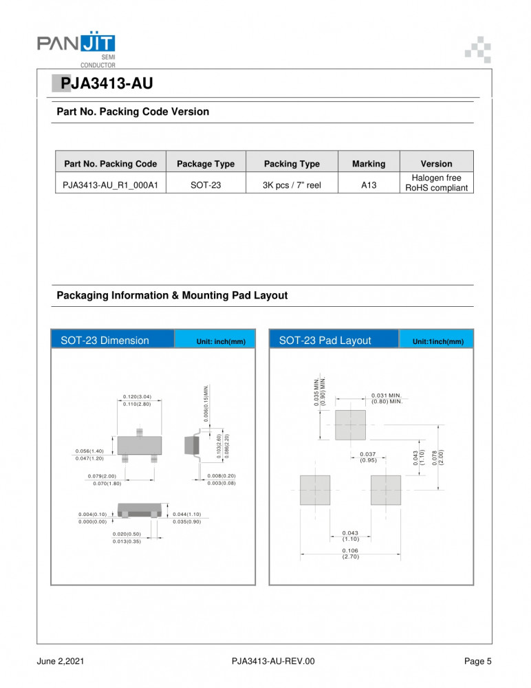 PJA3413-AU datasheet page 5