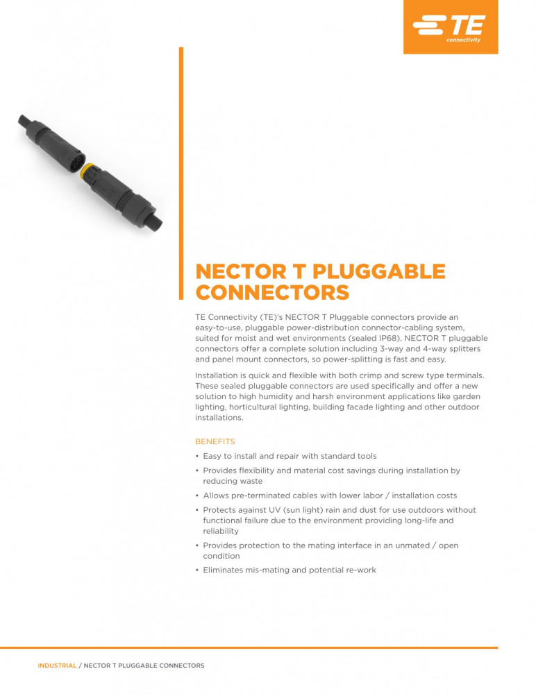 NECTOR T product brochure page 1