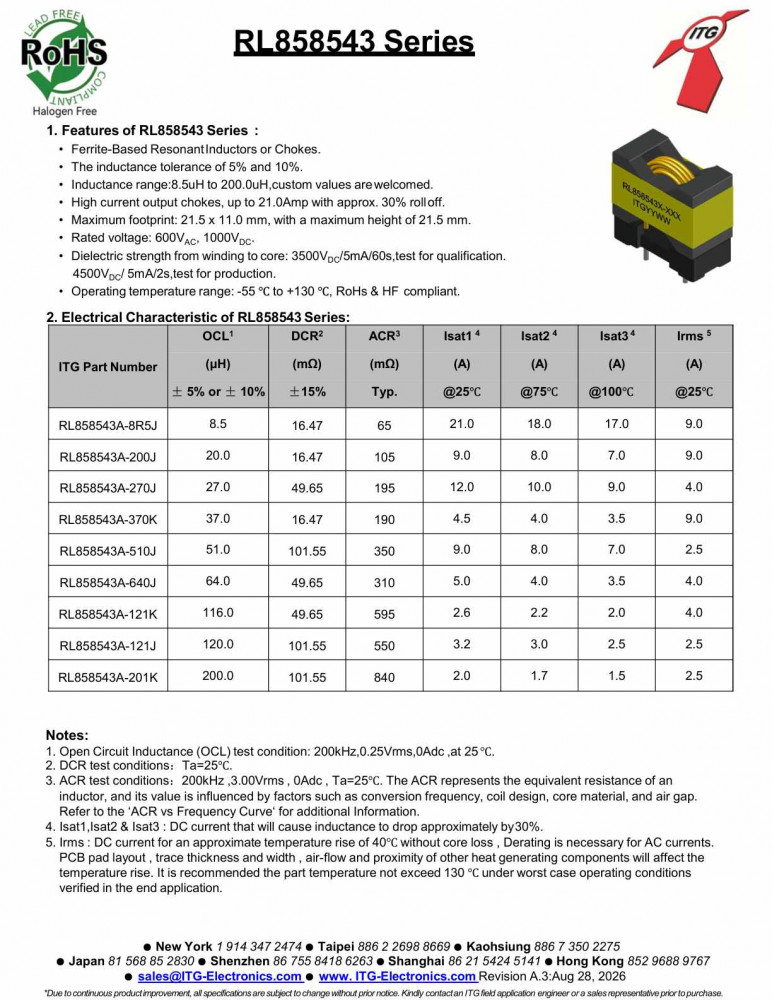 RL858543 technical document page 1
