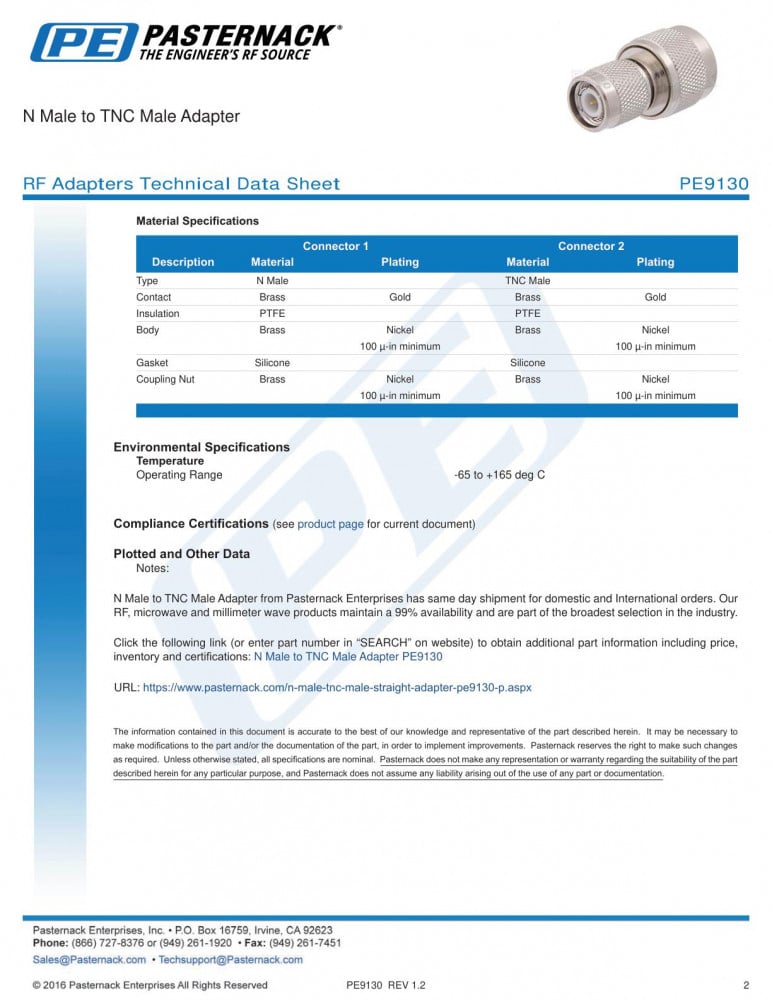 PE9130 technical document page 2