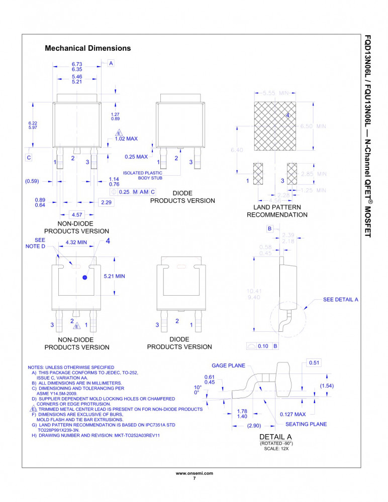 FQD13N06LTM datasheet page 7