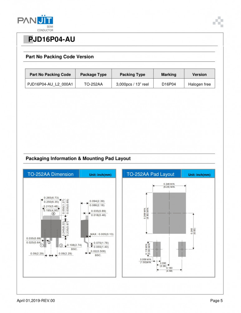 PJD16P04-AU datasheet page 5
