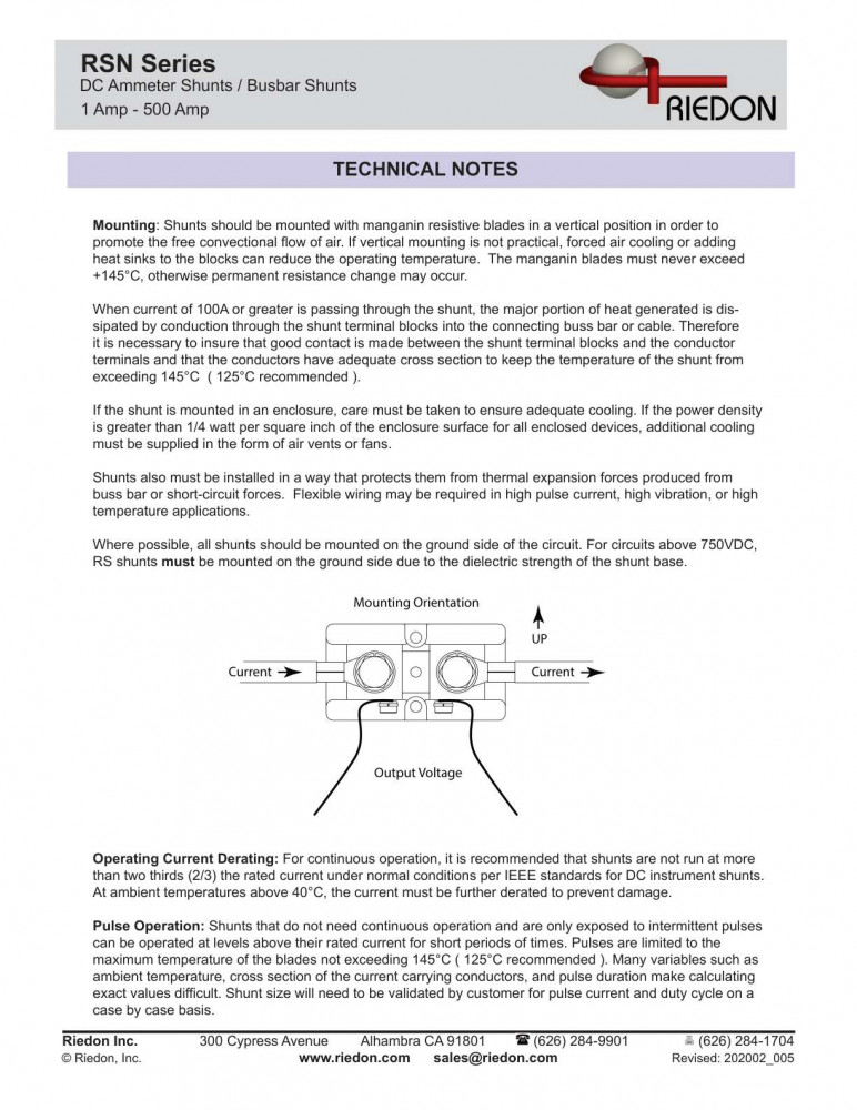 RSN shunt technical document, page 3